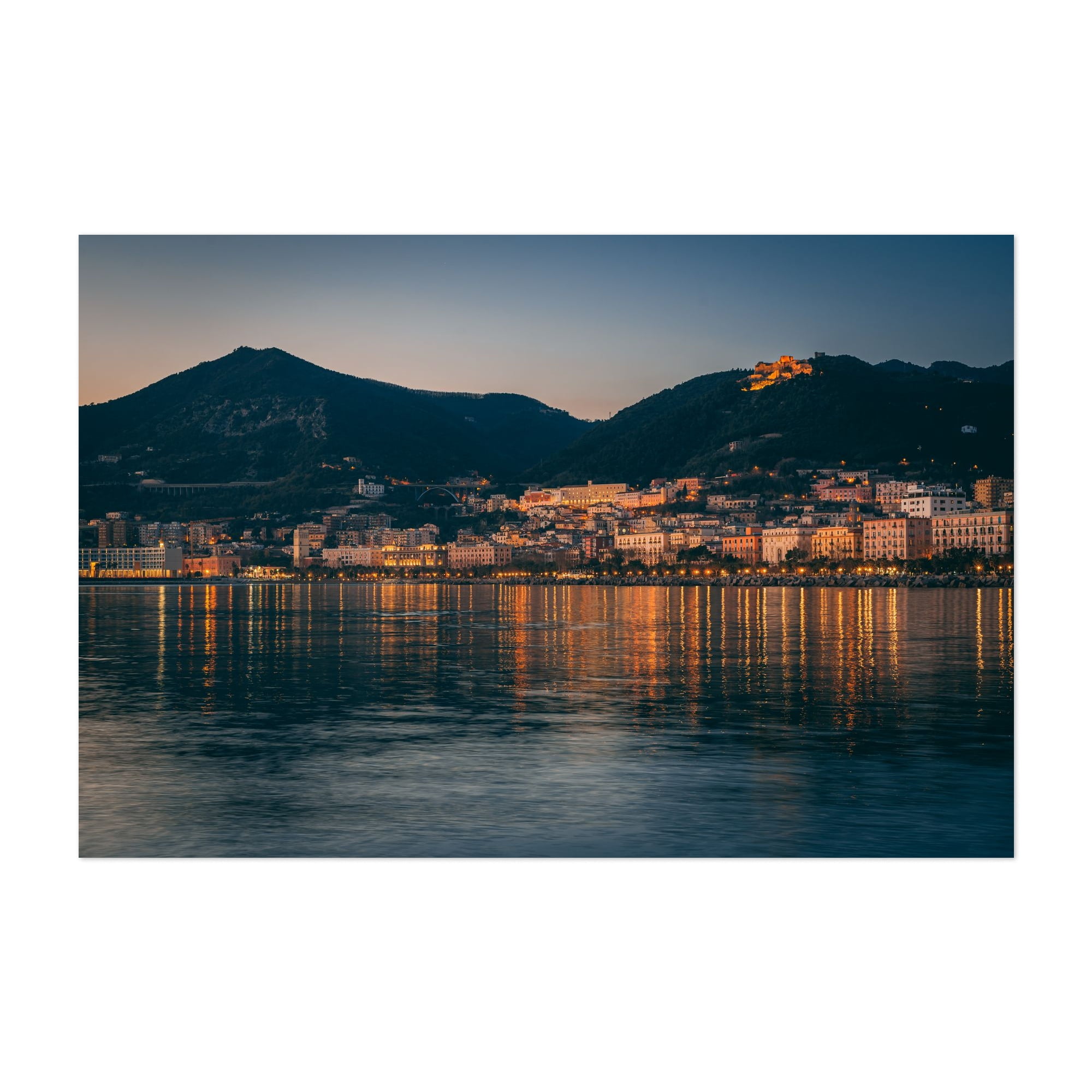 Salerno at Night - Salerno Campania Italy Photography Unframed Wall Art ...