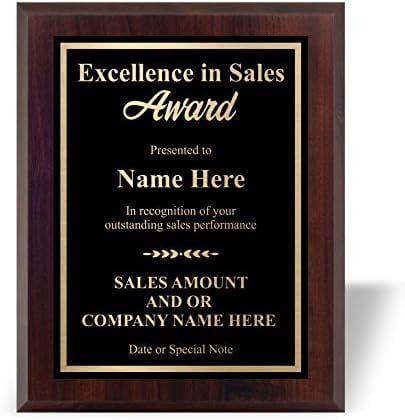 Sales Award Custom Plaque for Excellence in Sales, Top Salesperson ...