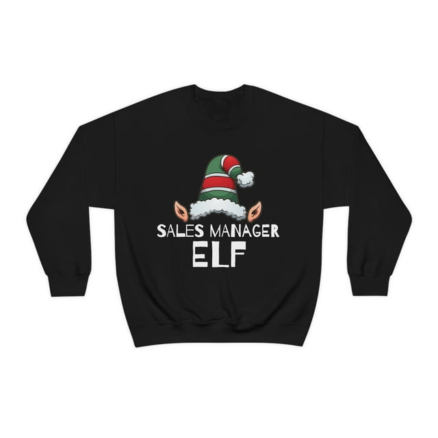 Sales Manager Elf Unisex Sweatshirt, S-2XL Christmas Holidays Xmas ...