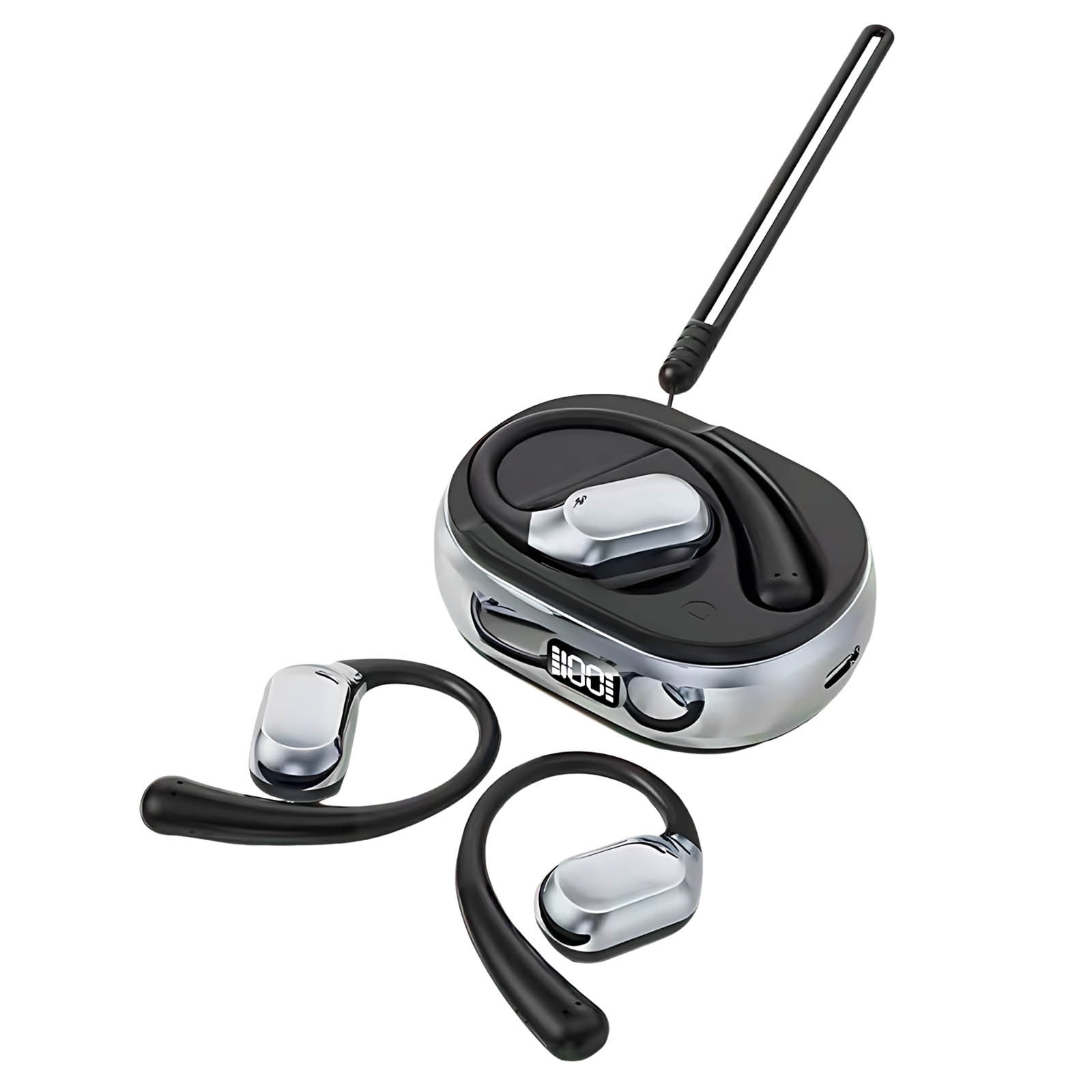 Open-Ear True Wireless Bluetooth Headphones with Microphone, Earbuds ...