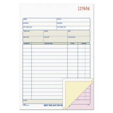 Snap-Off Job Work Order Form, Three-Part Carbonless, 5.66 X 8.63, 1 ...