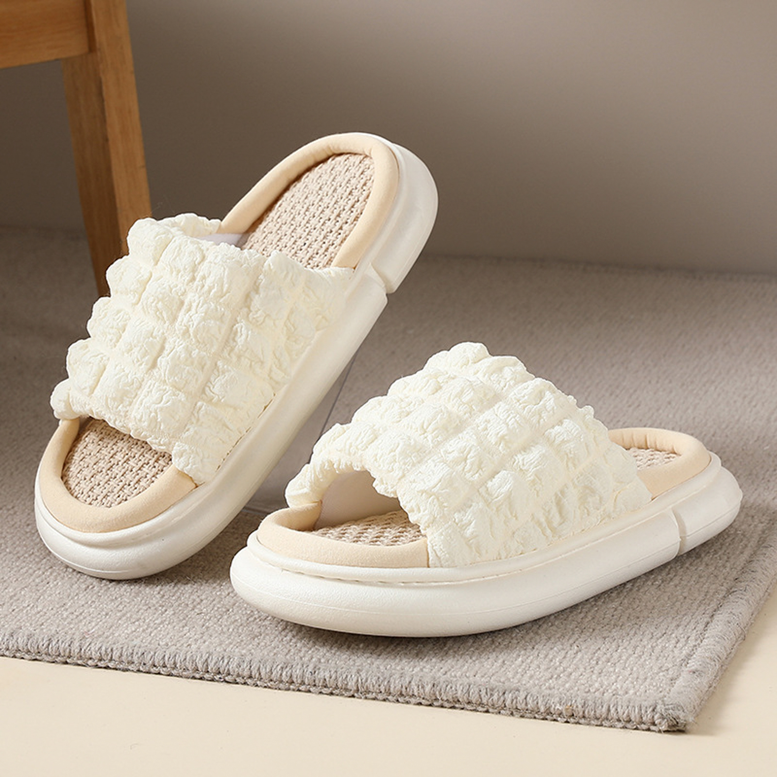 (Sales Specified) Four Seasons Thick-soled Japanese-style Bubble Cotton ...