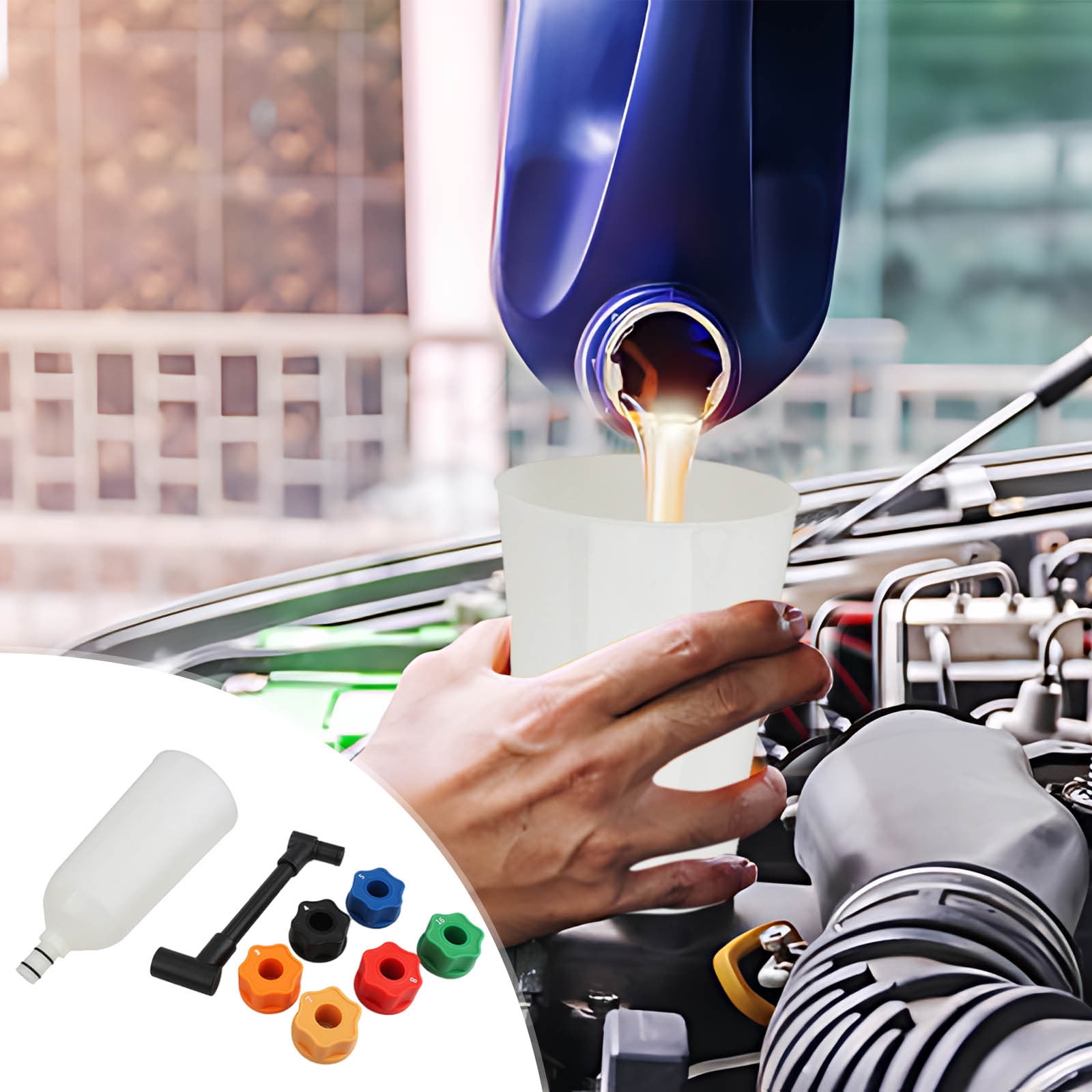 Sales Today Clearance! Car Engine Oil Funnel Kit with Adapter, Oil ...