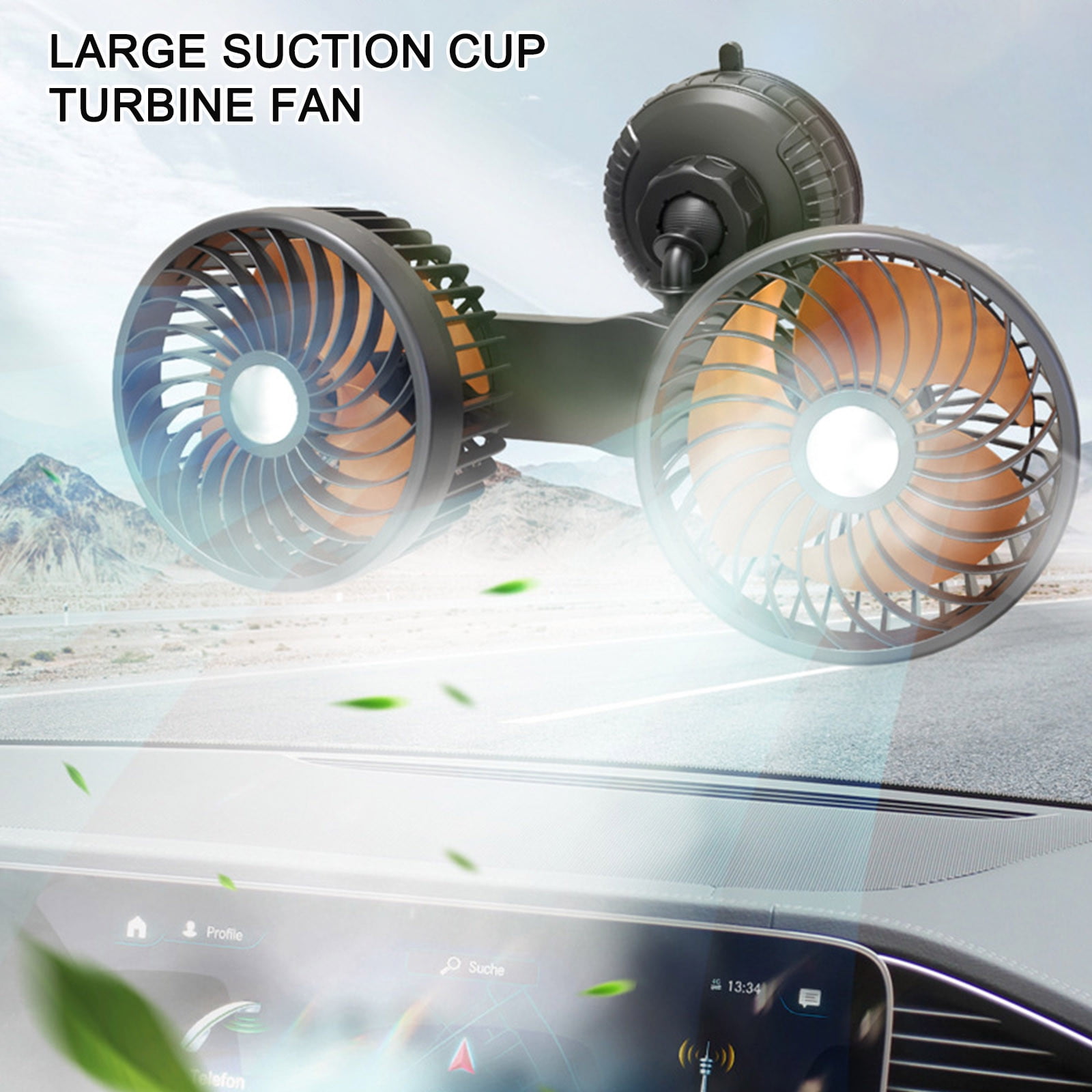 Sales Today Clearance! Car Fan 360 Adjustable Head, Brushless Motor ...
