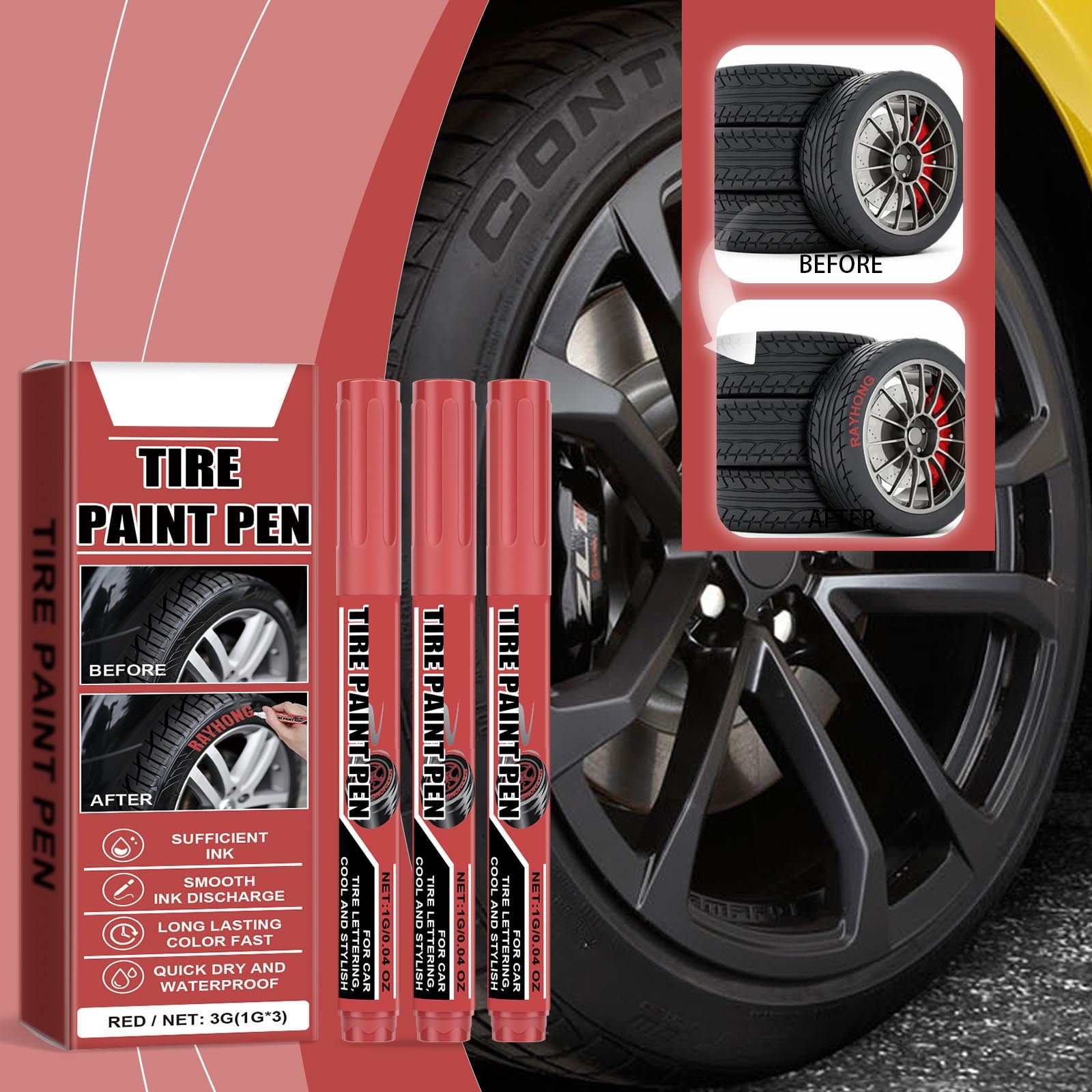 Sales Today Clearance! Car Tire Paint Pens, Multi-Color Oil-Based ...