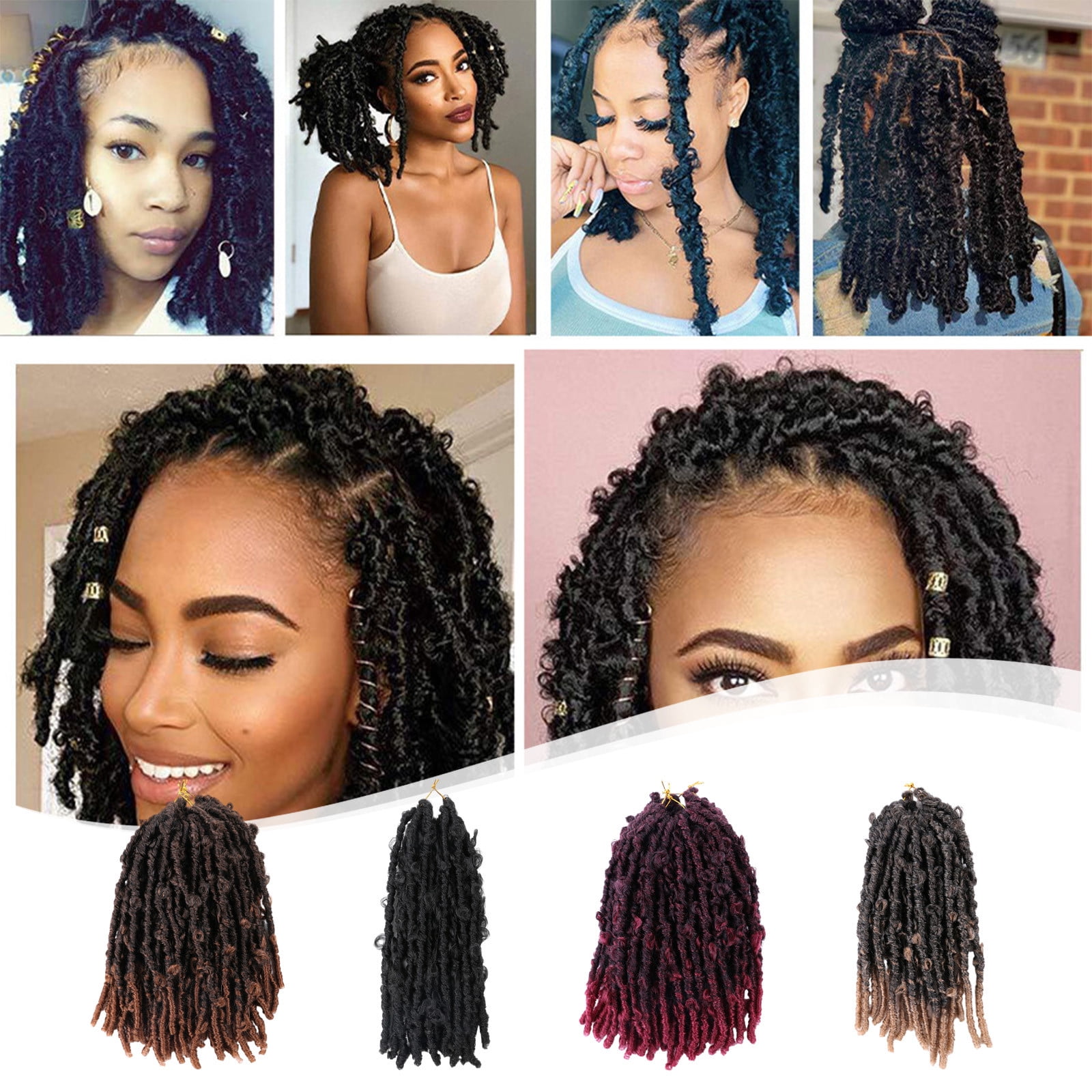 Sales Today Clearance! Crochet Hair Faux Braids with Distressed Bow ...