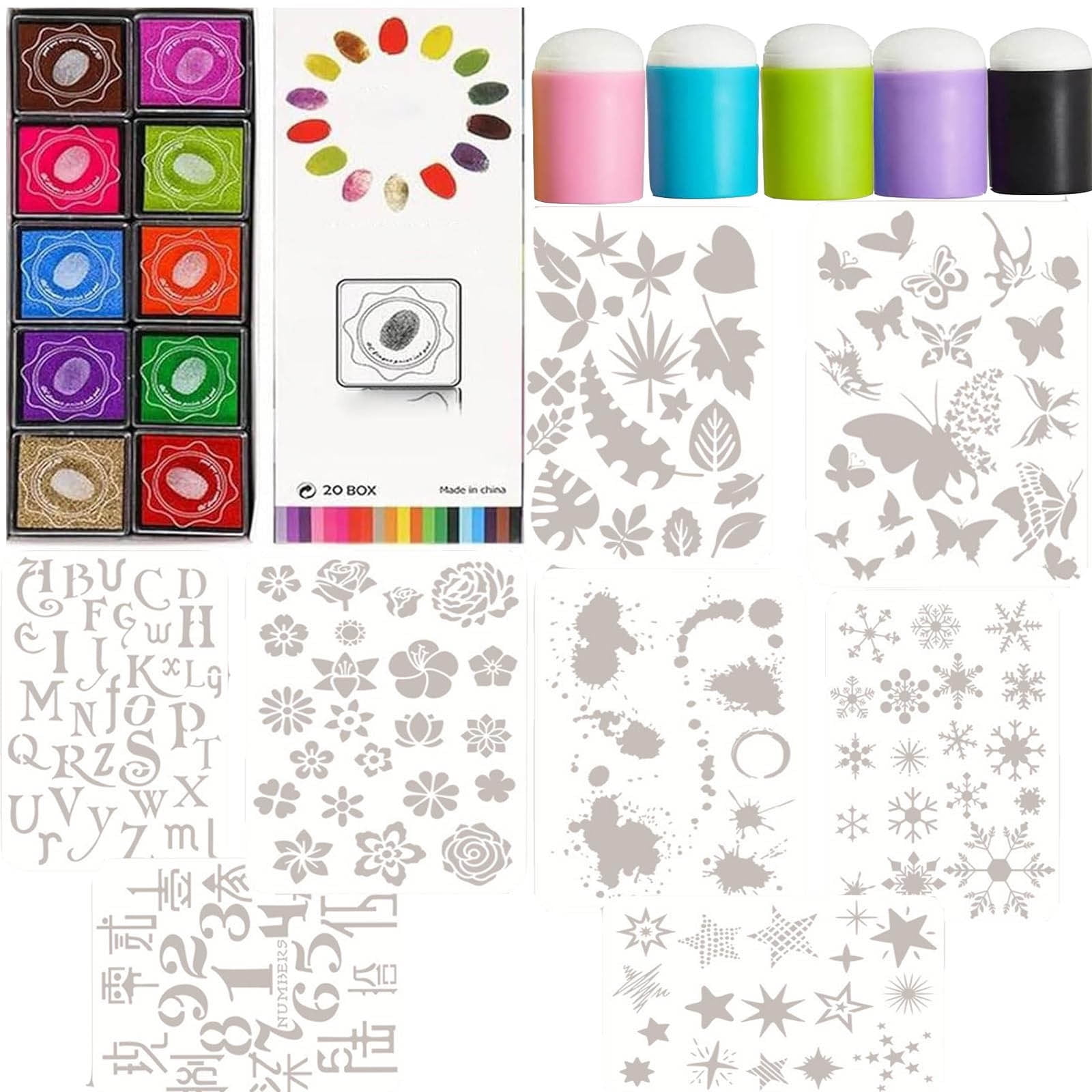 DIY Sponge Finger Painting Kit,Finger Applicator Painting Set for Kids ...