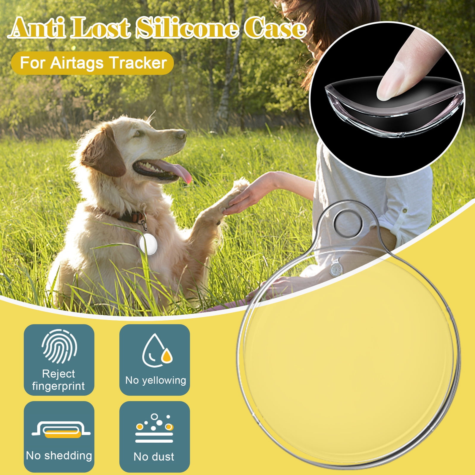 Sales Today Clearance! FAJHHA AirTag Armor Cover Strap Case,Anti-Lost ...