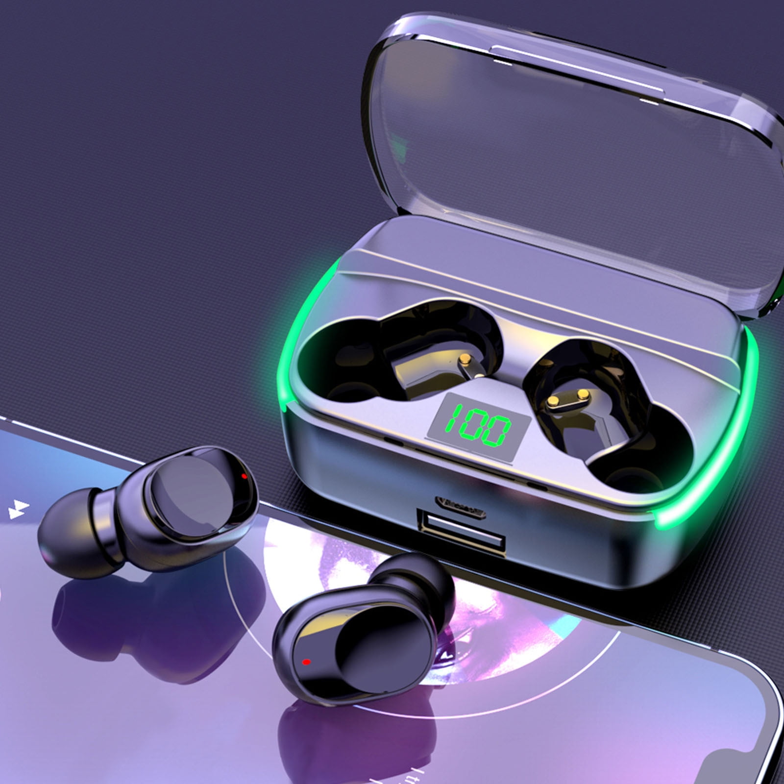 Sales Today ! FAJHHA Bluetooth 5.3 Digital Display Wireless Headset ...