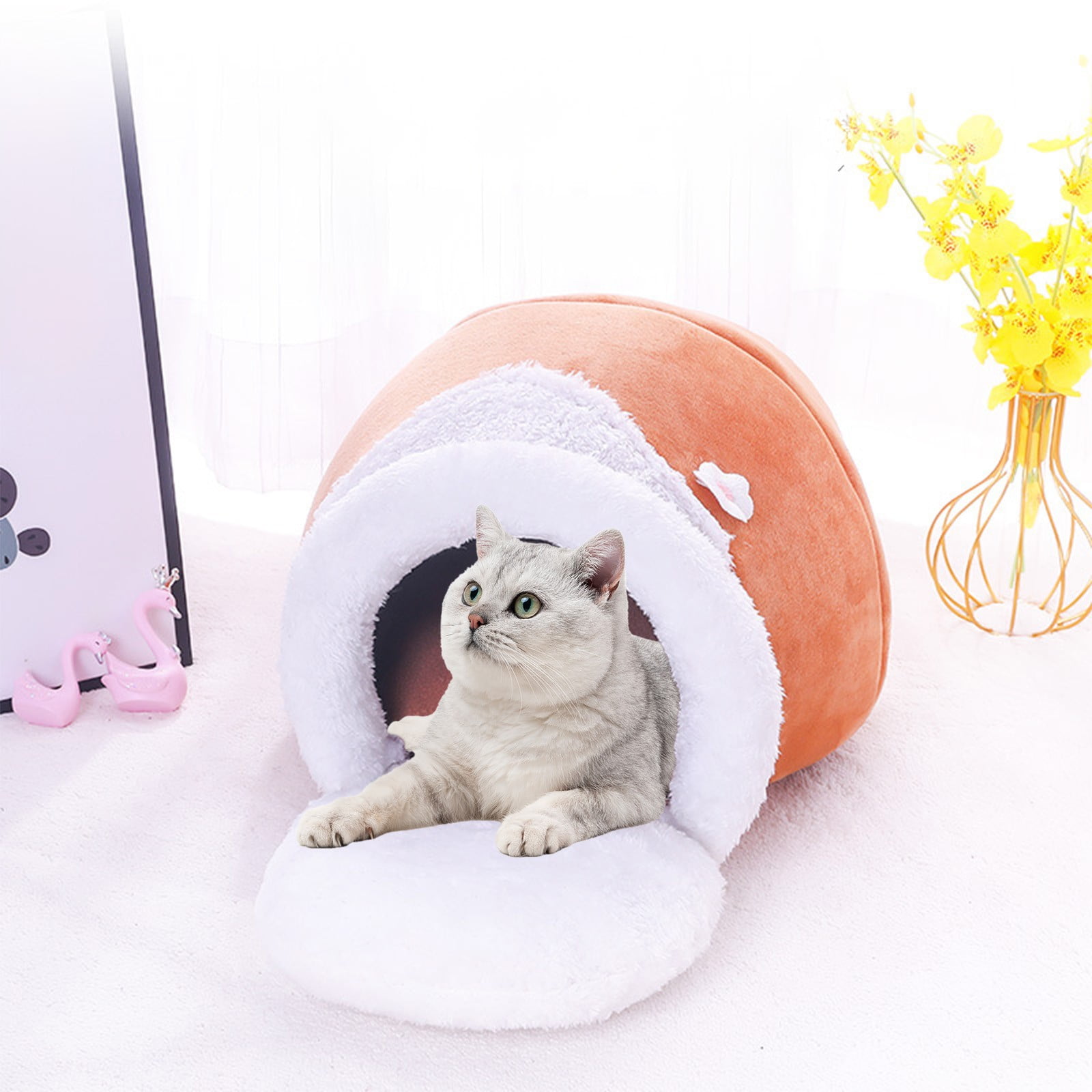 Sales Today Clearance! FAJHHA Cats Fossa Pot Bed,Thick Closed Winter ...