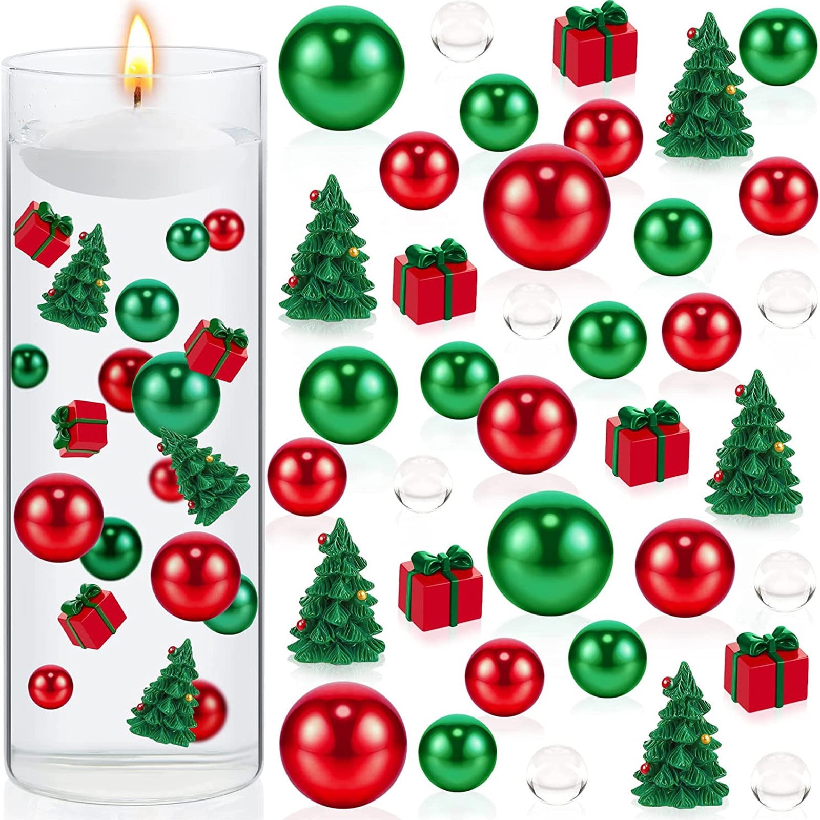 Sales Today Clearance! FAJHHA Christmas Vase Filler Beads,Floating ...
