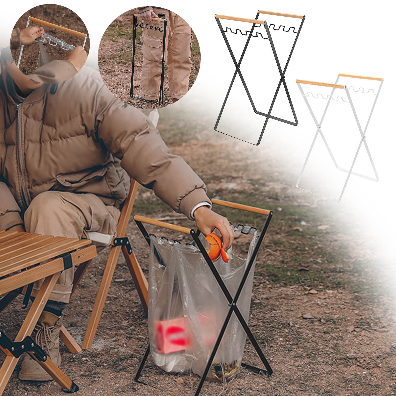 Sales Today Clearance! Garbage Bag Rack, Foldable Outdoor Kitchen Floor ...