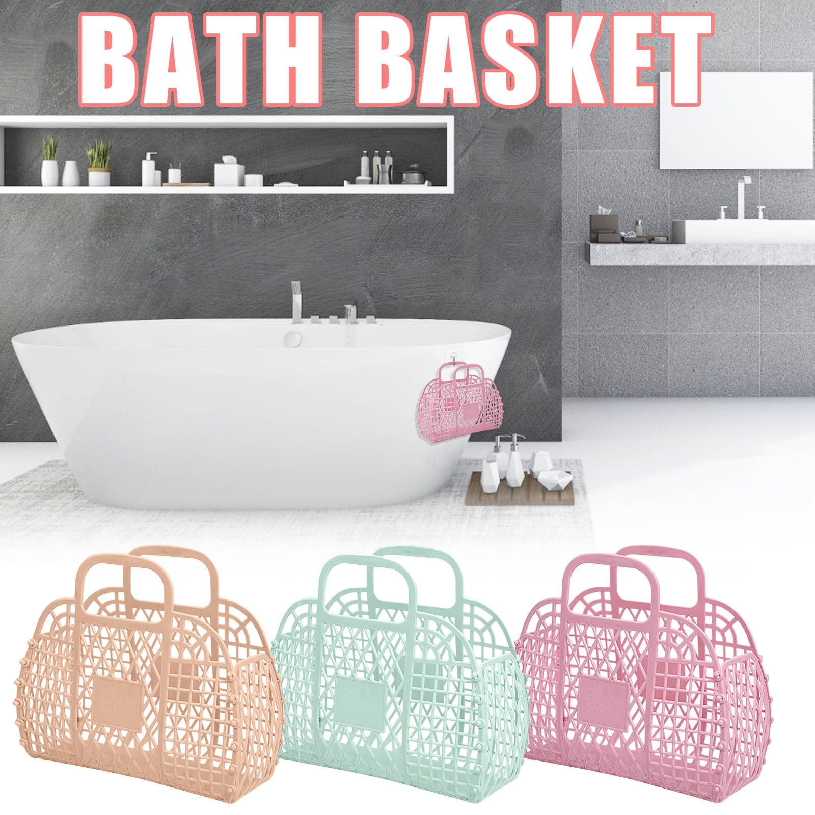 Sales Today Clearance! Gosuguu Bathroom Foldable Wash Storage Basket ...