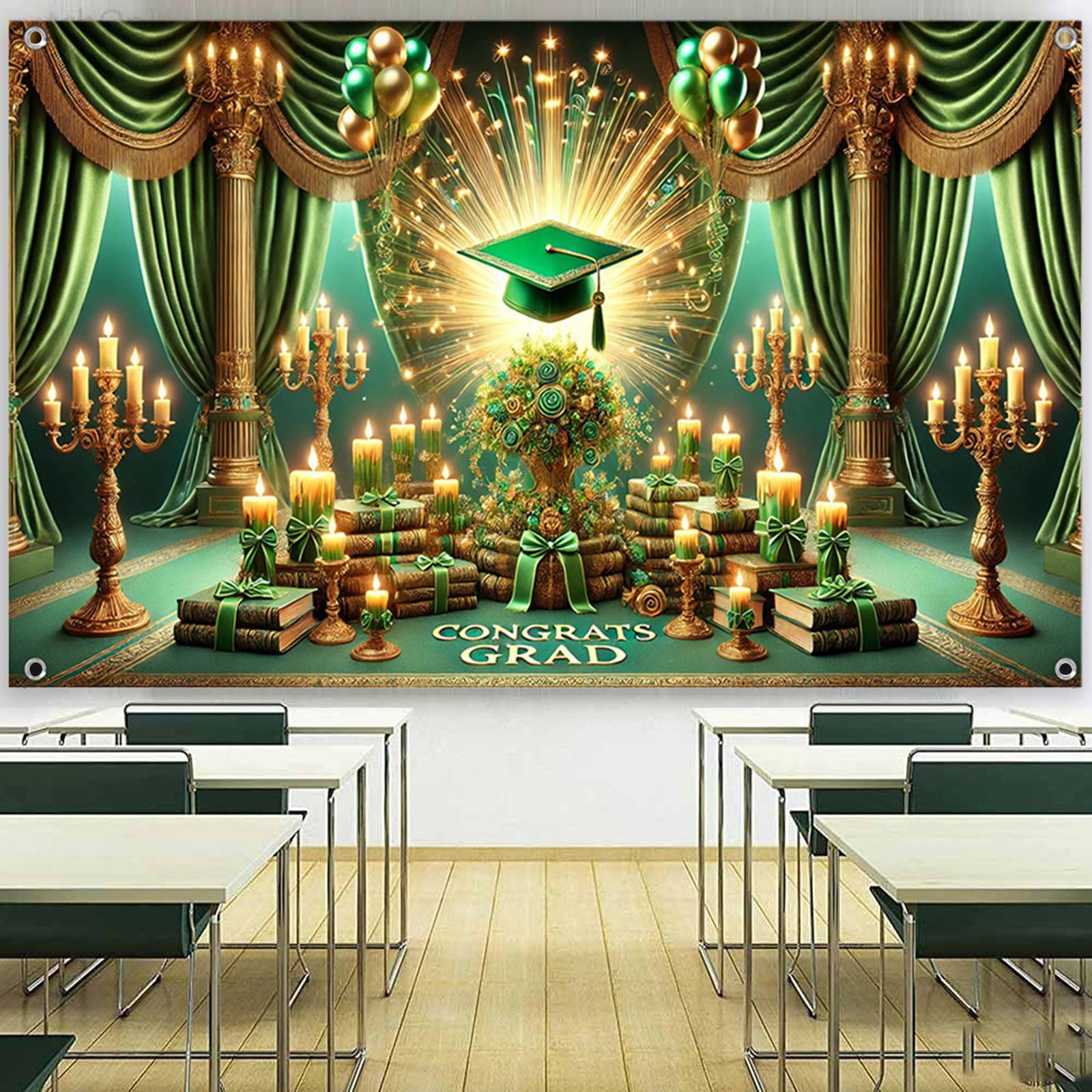 Sales Today Clearance! Gosuguu Congrats Grad Banner Decorations, Graduation Backdrop, Party ...