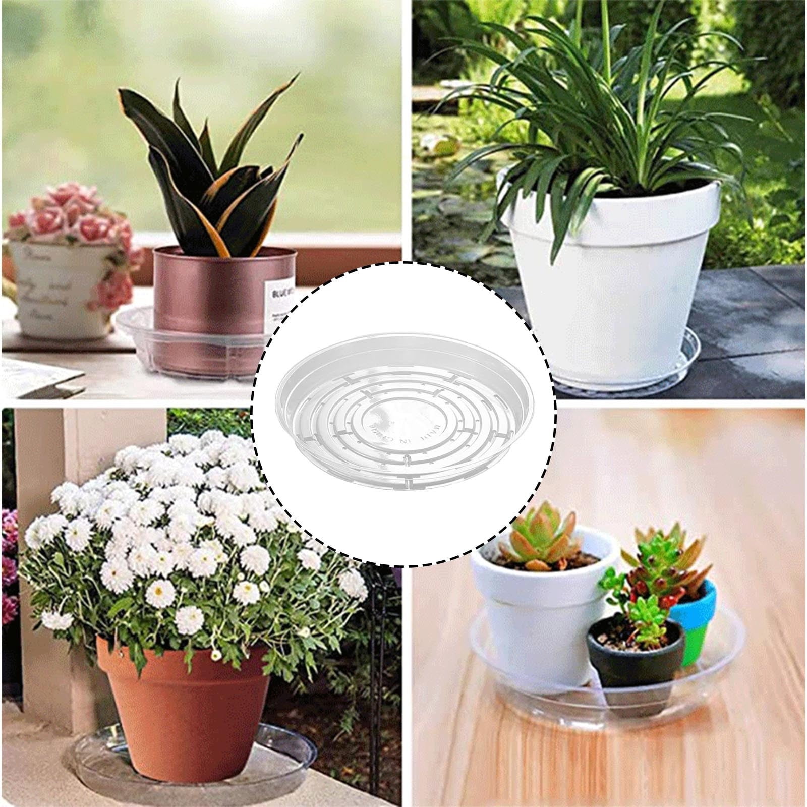 Sales Today Clearance! Gosuguu Transparent Plastic Pot Trays, 5-Pack ...