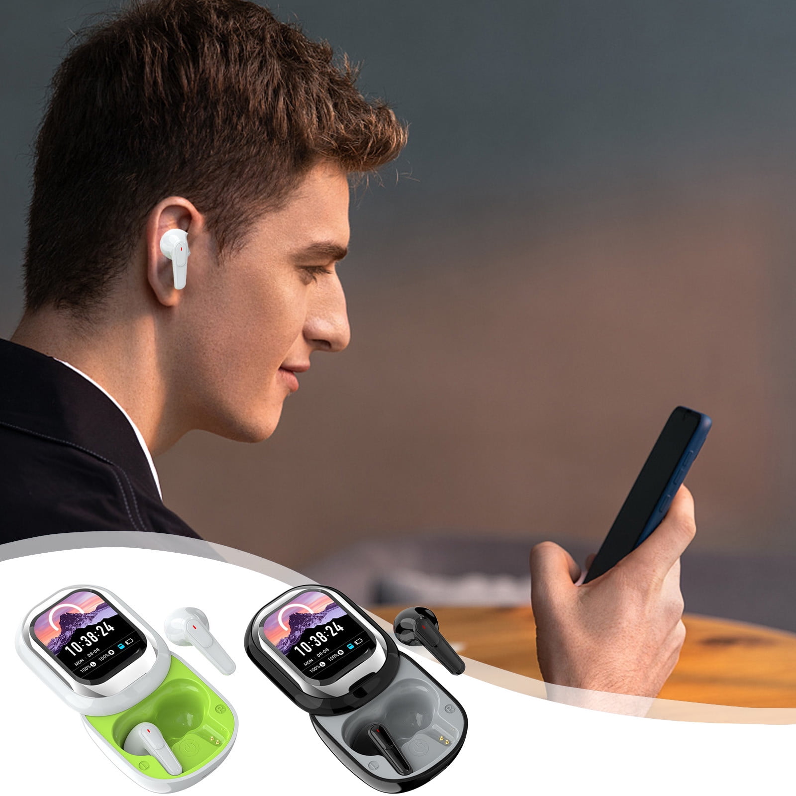 Sales Today Clearance! Intelligent Control Round Screen ANC Active ...