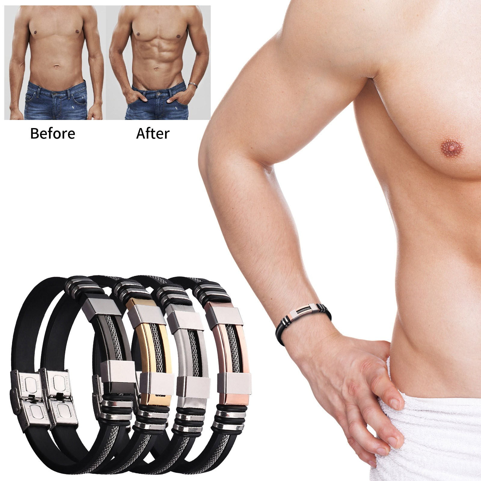 Sales Today Clearance! Negative Energy Bracelet, Men's Titanium Steel ...