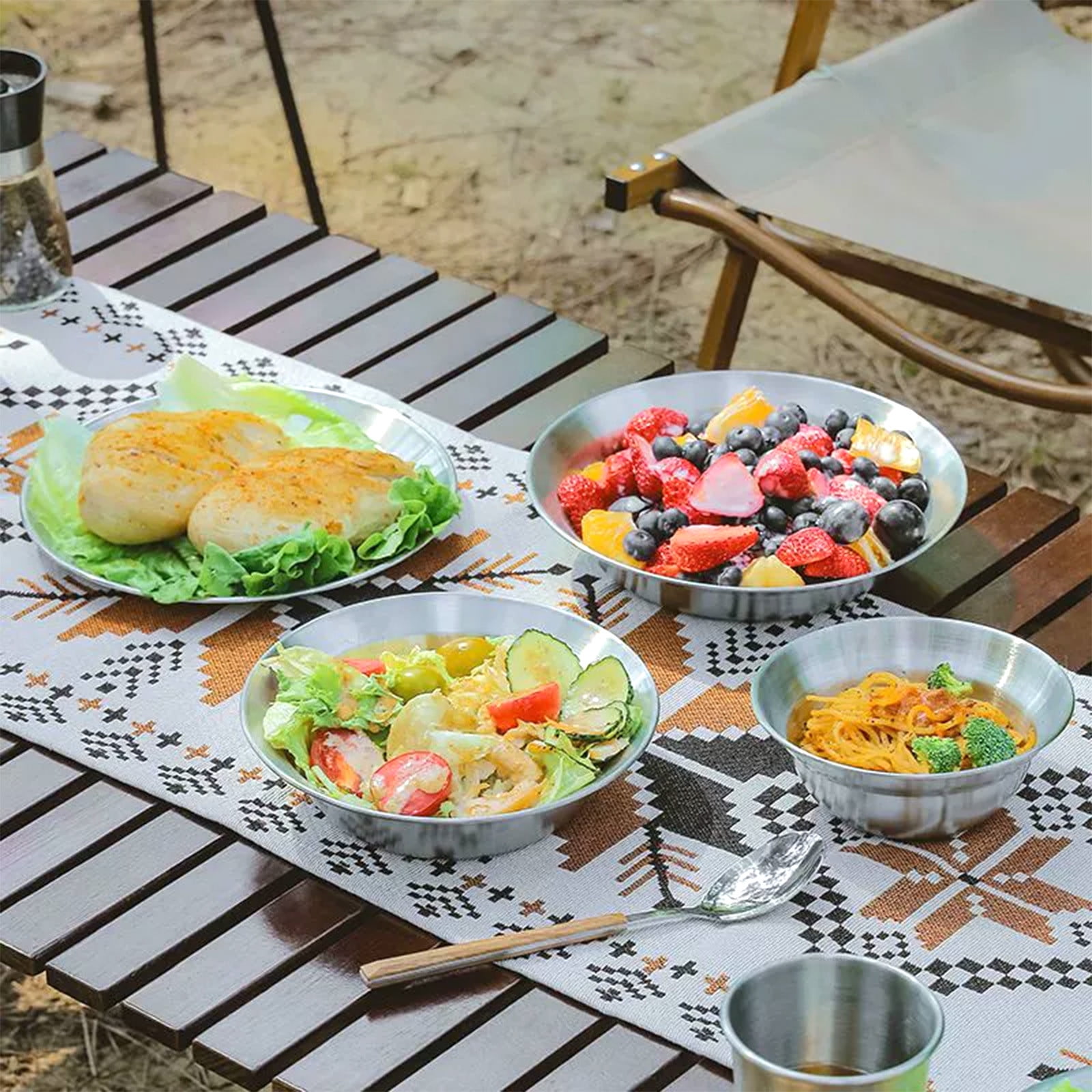 Sales Today Clearance!Outdoor Dishes Set of 4, Stainless Steel Bowls ...