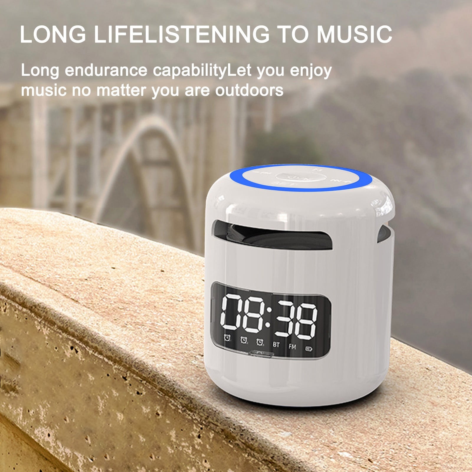 Portable BT 5.0 Wireless Speaker with FM, AUX, and Microphone, Alarm ...