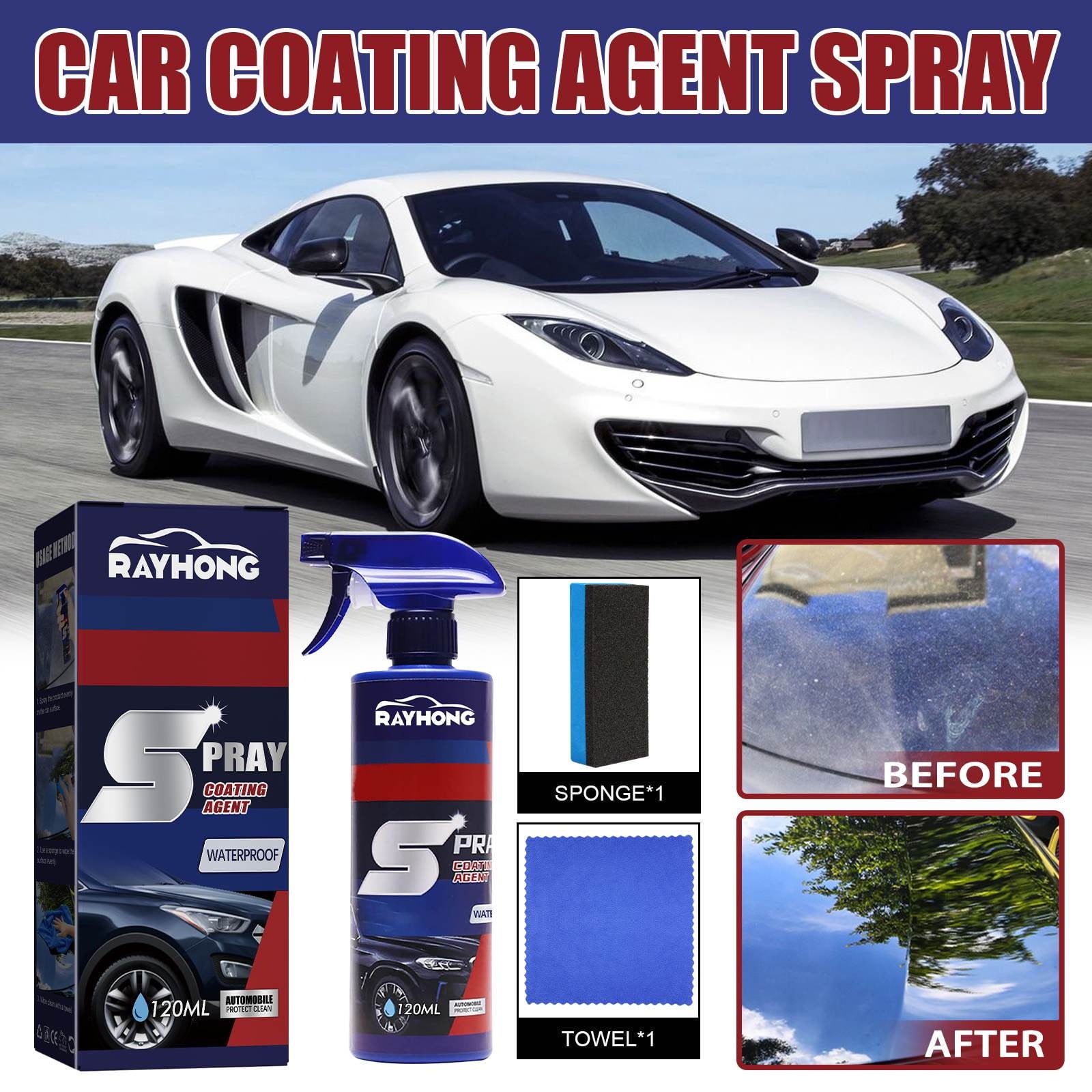 Sales Today Clearance! Quick-Acting Automobile Coating Spray, 120ml Liquid Ceramic Car Coating ...