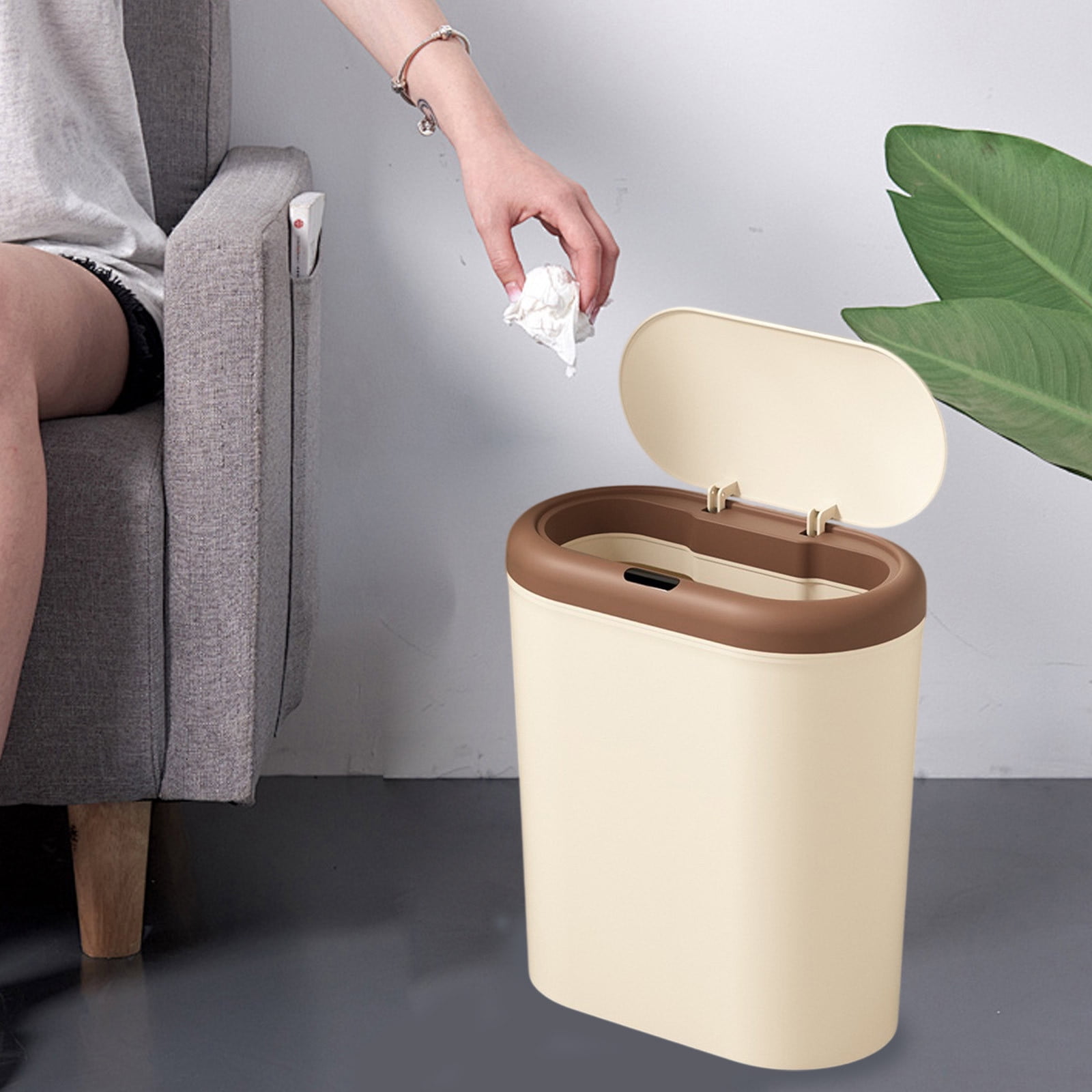 Sales Today Clearance! Topliu Touchless Sensor Trash Can,12.5L Kitchen ...