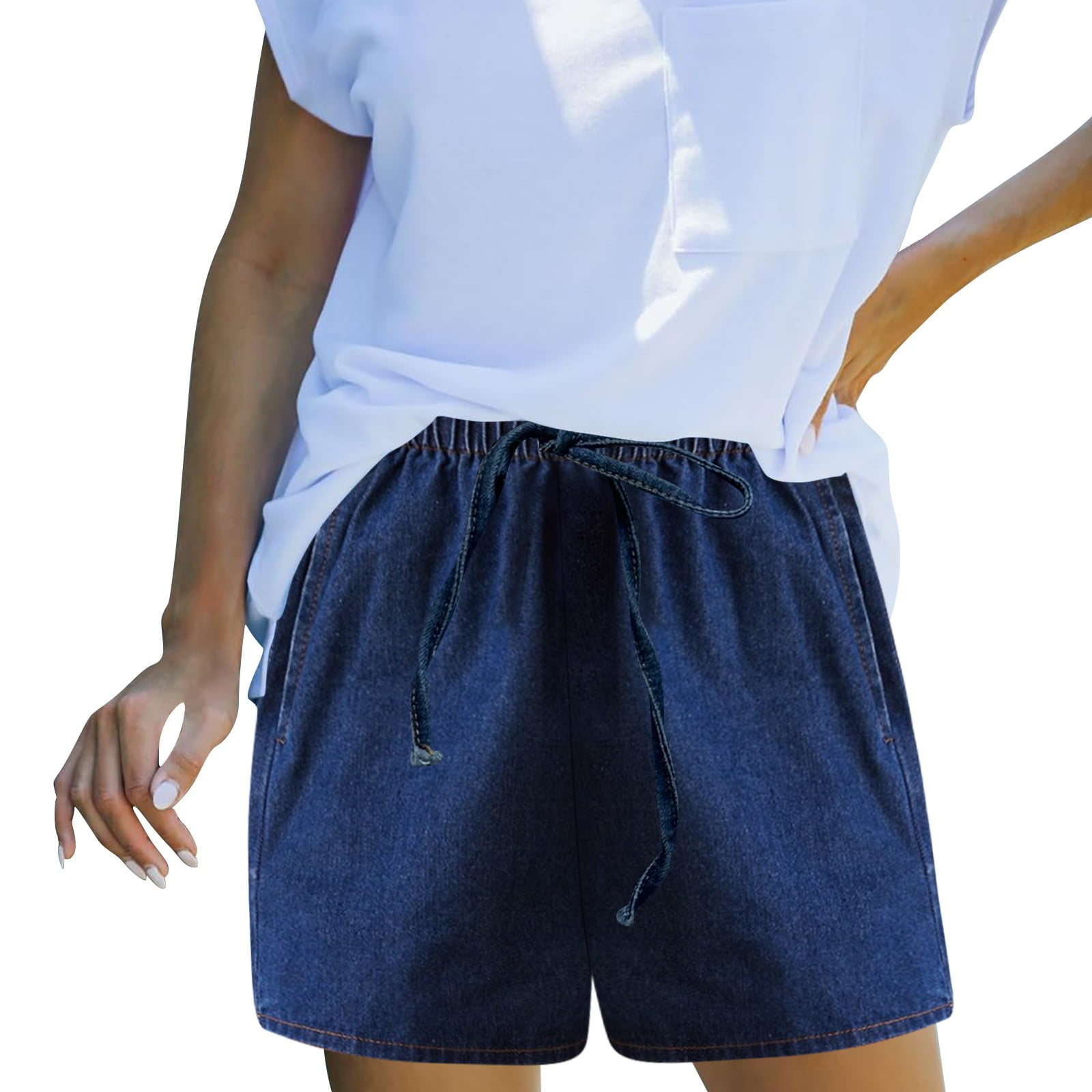 Sales Today Clearance Women's Shorts Women's Loose Wide Leg Denim Shorts Denim Shorts Casual ...