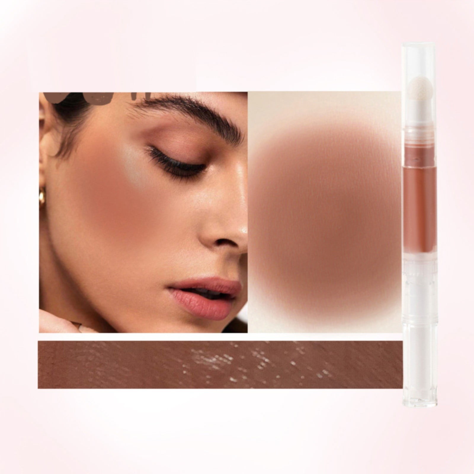 Sales today Clearance!DHALL Brush Liquid Powder Blusher Long Lasting ...