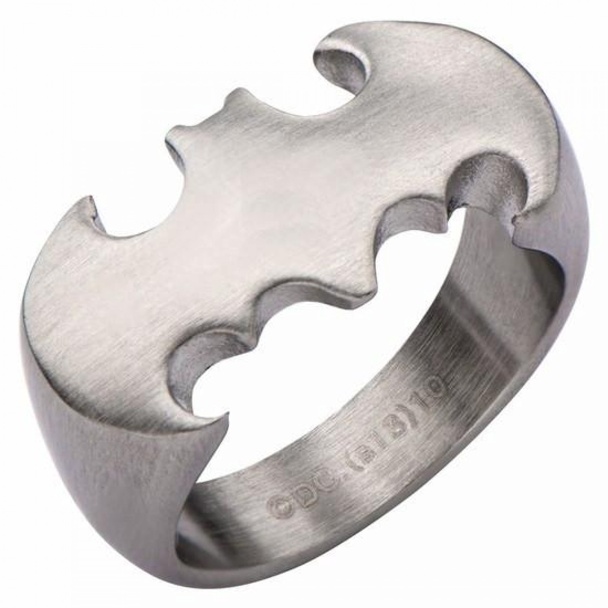 SalesOne LLC DC Comics Batman Logo Silver Matte Ring Size 12 Male ...