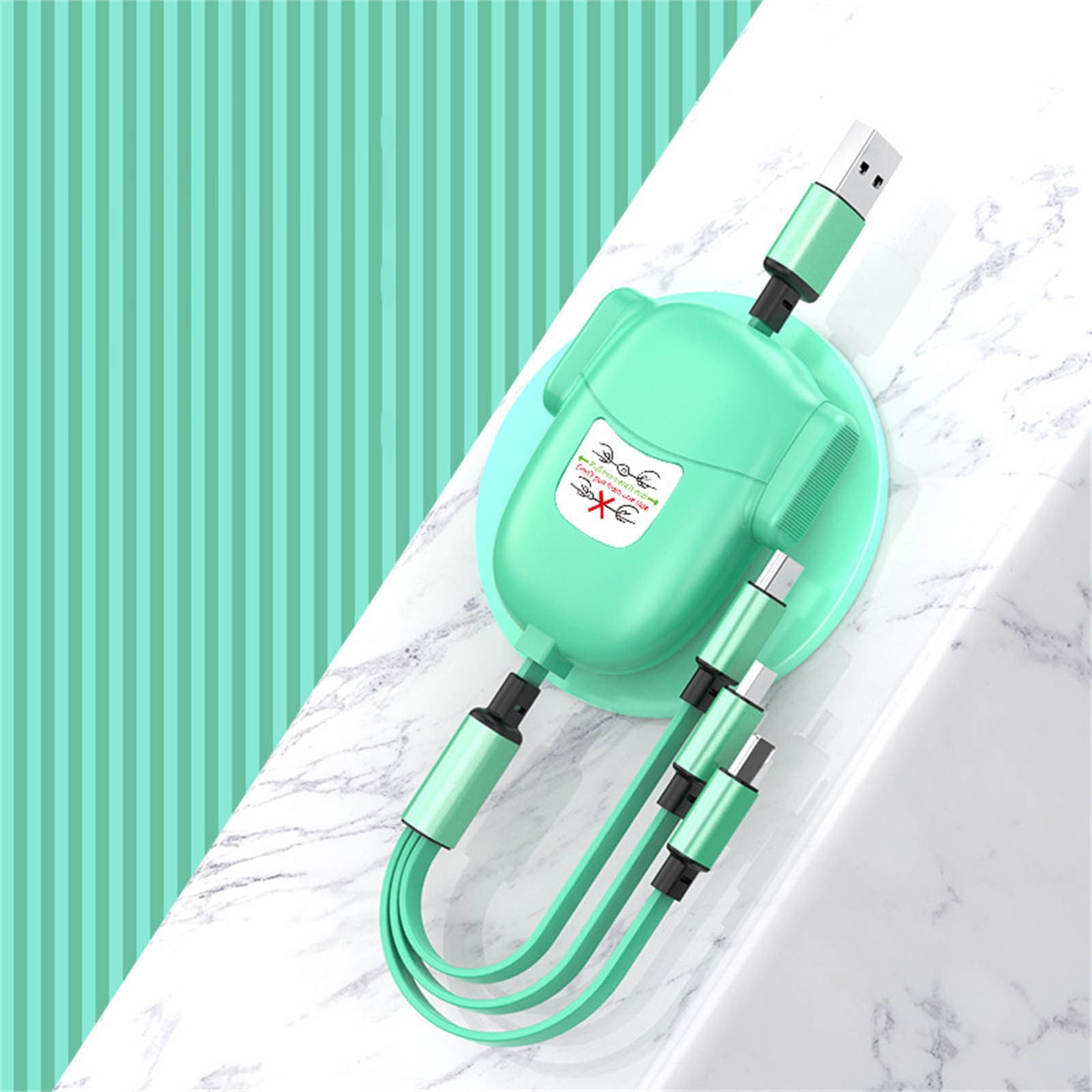 Saleteraj Four Gear Retractable 3 in 1 USB Cable Data Line Universal ...