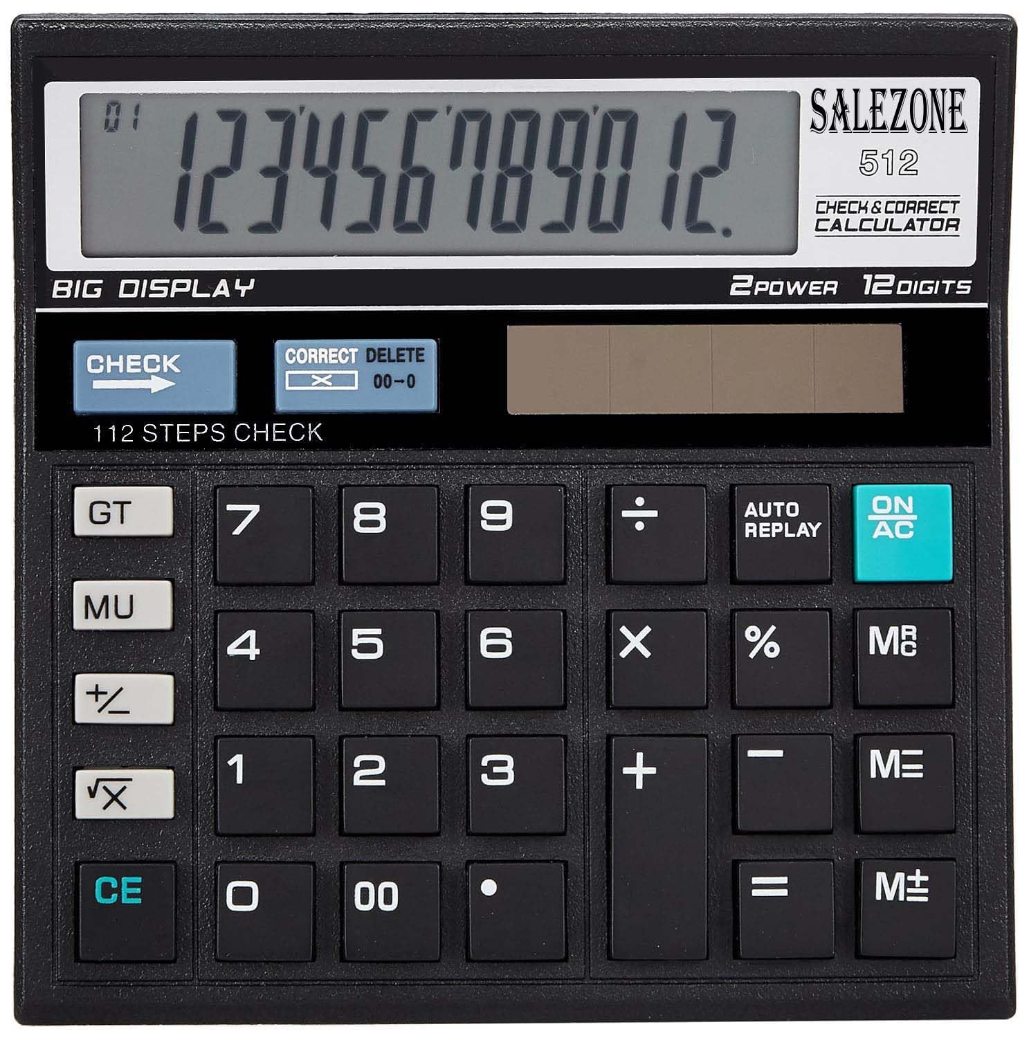 Salezone® 12 Digit Calculator With 120 Steps Check Function And Special ...