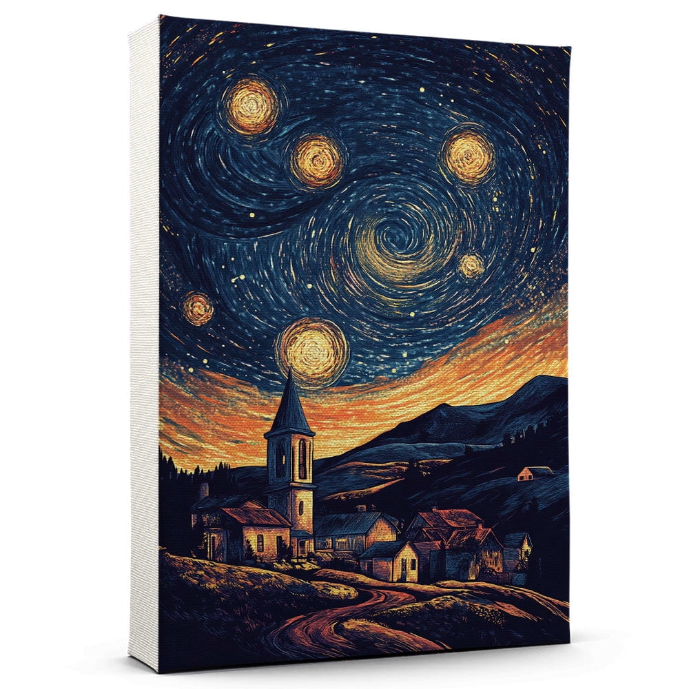 Salina Travel Canvas Prints, Kansas Starry Night Travel decor, Salina ...