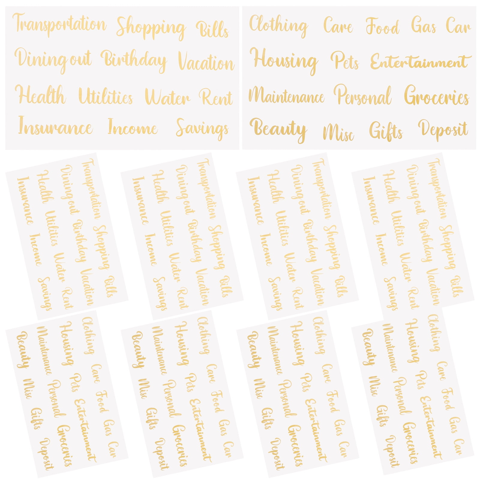 Salinist 10 Sheets of Daily Use Cash Envelope Labels Multi-function ...