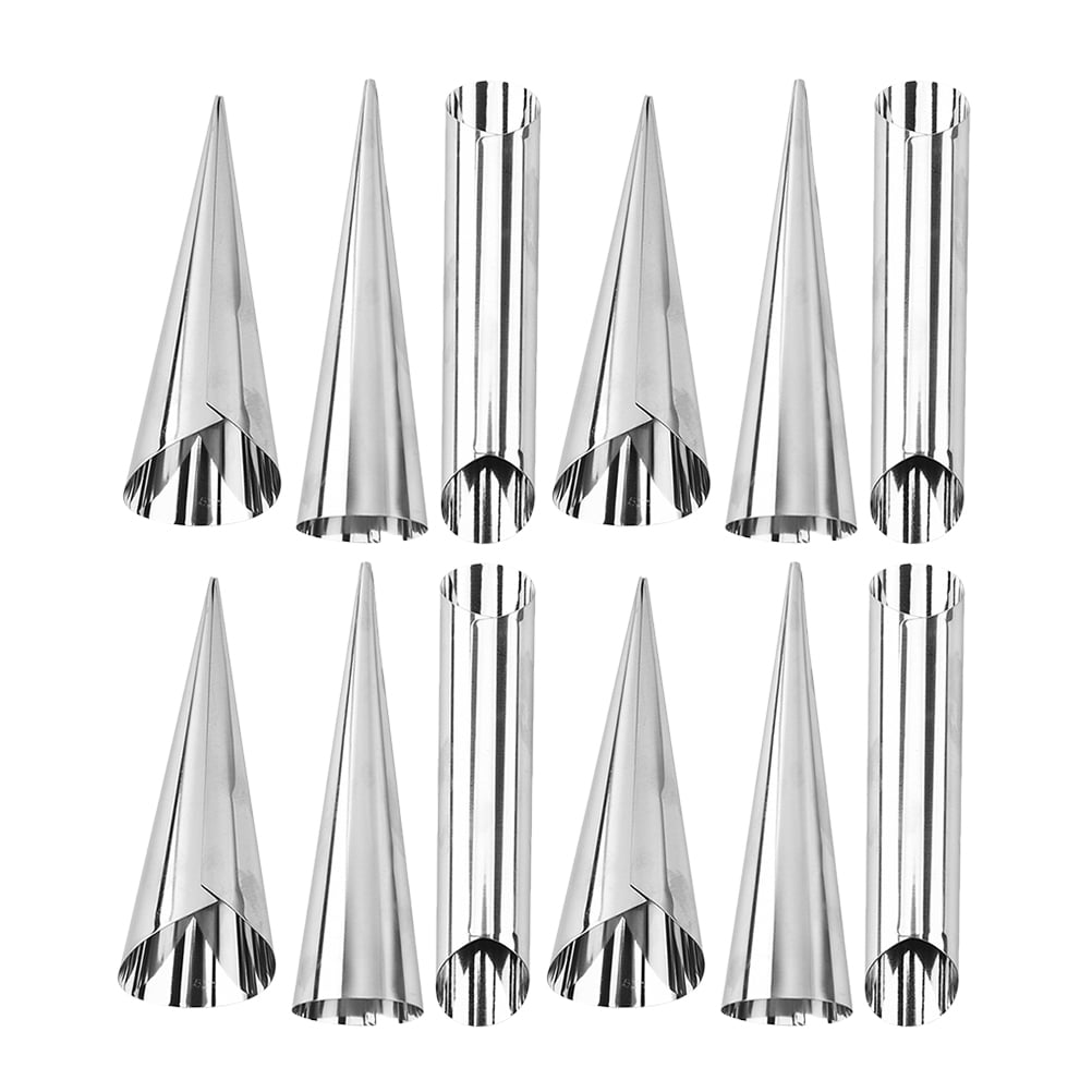 Salinist 12Pcs Cream Horn Molds Cone and Tubular Shape Mold Baking ...