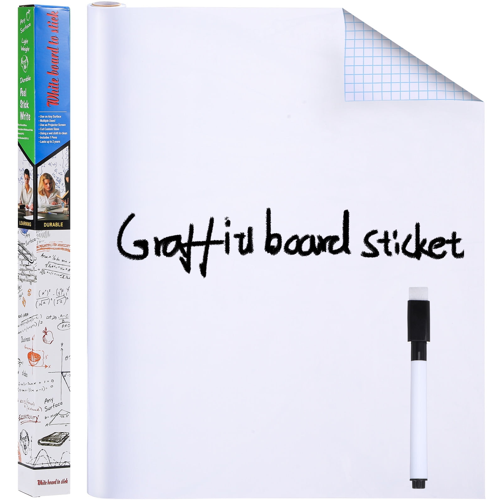 Salinist 2 Rolls Whiteboard Paper Dry Erase Board White Board Sticker ...