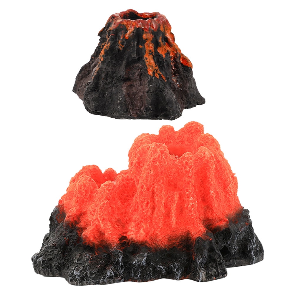 Salinist 2pcs Realistic Miniature Volcano Fish Tank Decoration Resin ...
