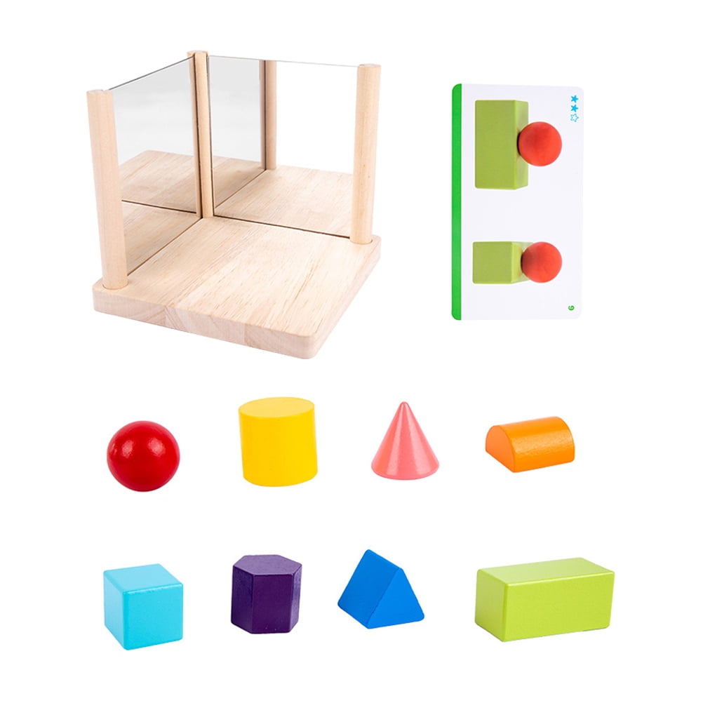 Salinist Wooden Block Puzzles Building Cubes Mirror Board Games ...