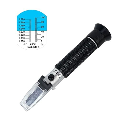 Salinity Refractometer with ATC,Saltwater Aquariums Dual Scale 0-100 ...