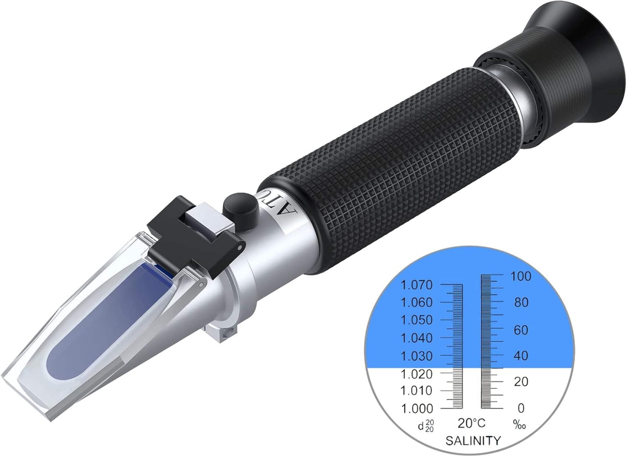 Salinity Refractometer Saltwater Aquarium for Seawater, Pool, Tank ...