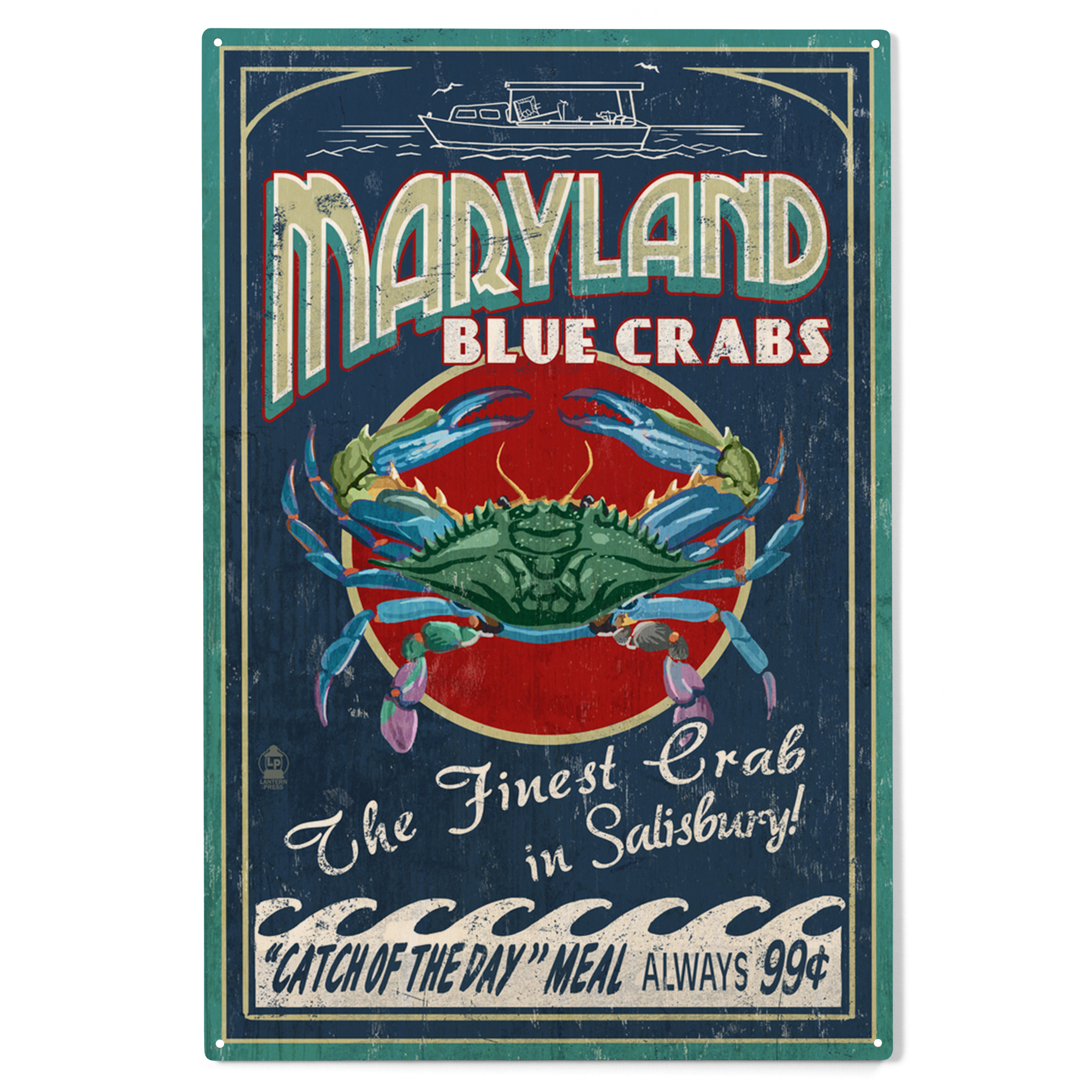 Salisbury, Maryland, Blue Crabs Vintage Sign Birch Wood Wall Sign ...
