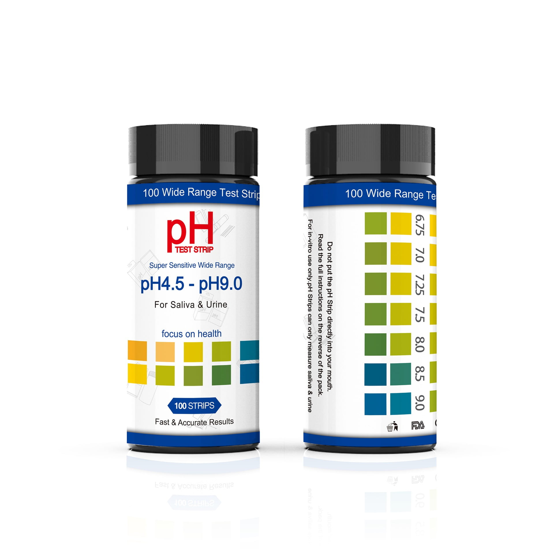Saliva and Urine pH Test Strips,100 Paper pH Strips for Tracking ...