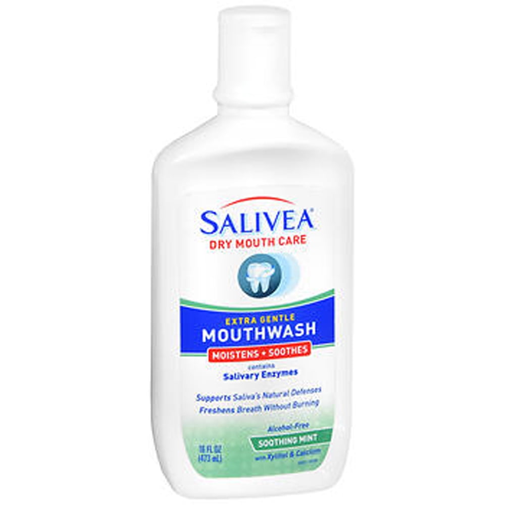 Salivea Extra Gentle Mouthwash, Soothing Mint, Dry Mouth Relief, 16 oz ...