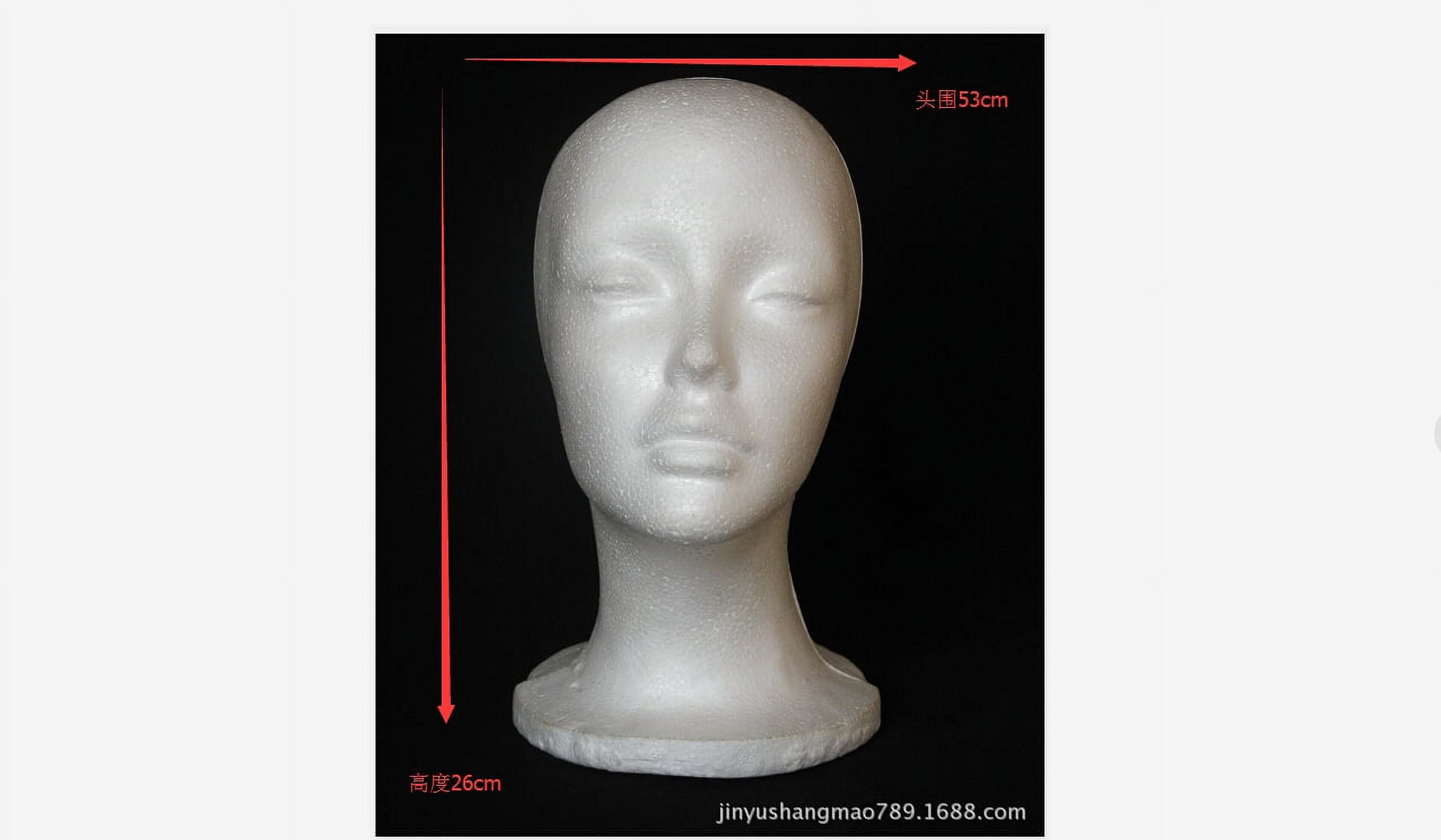 Sallenalee Female Styrofoam Mannequin Head Cosmetics Model Hat Cap Wig ...