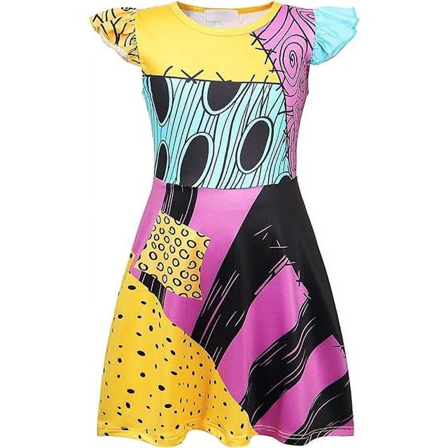 Sally Costume for Girls Halloween Outfit Nightmare Before Christmas Sally Cosplay Dress Up ...