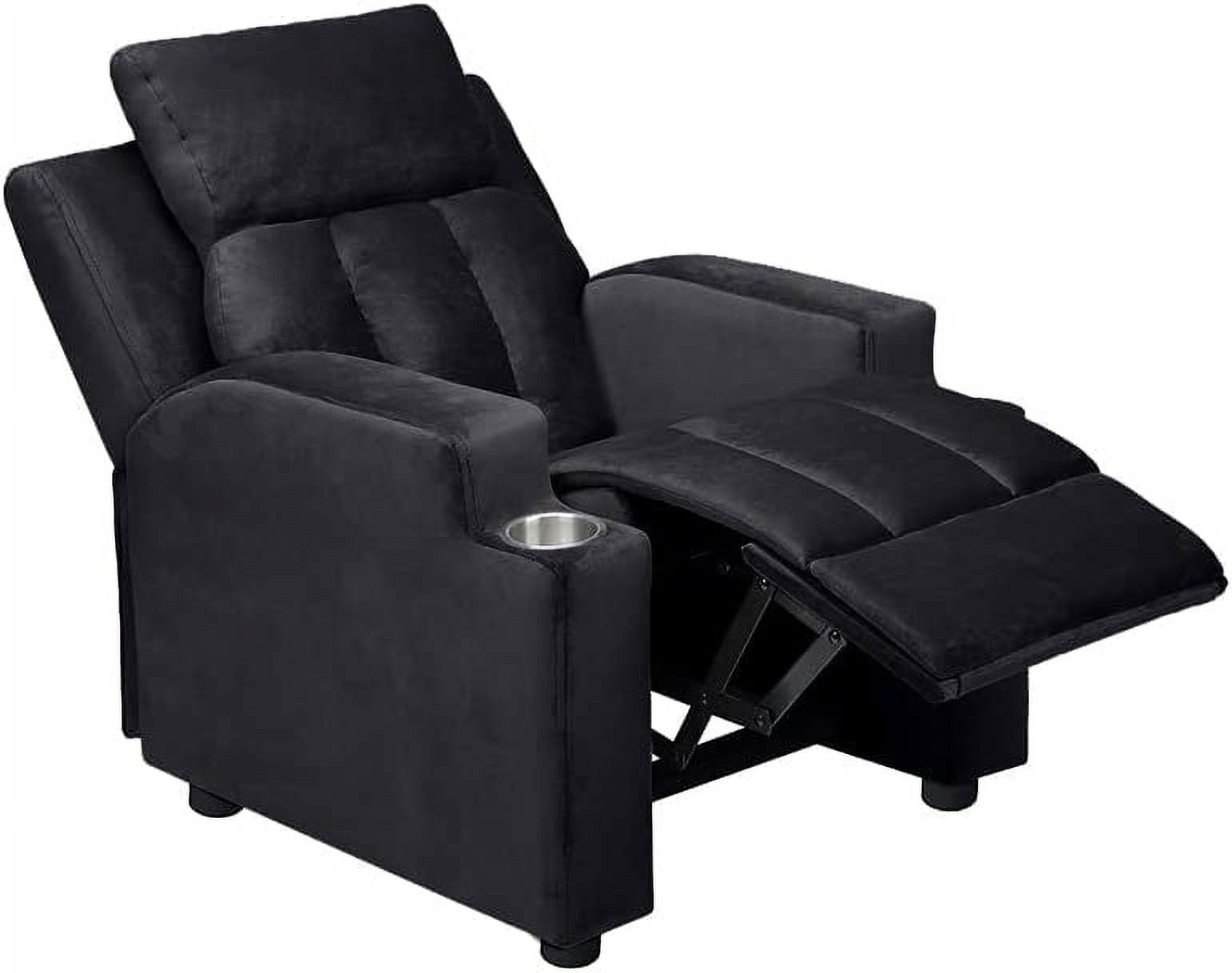 Sally Deluxe Kids Recliner Chair with Footrest & 2 Cup Holders, Push ...