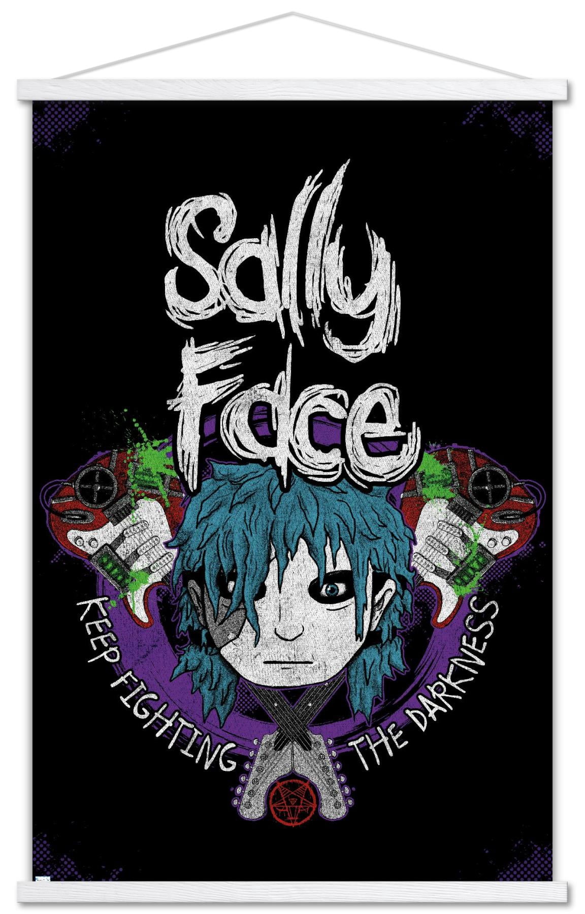 Sally Face - Crossed Guitars Wall Poster with Magnetic Frame, 22.375" x ...