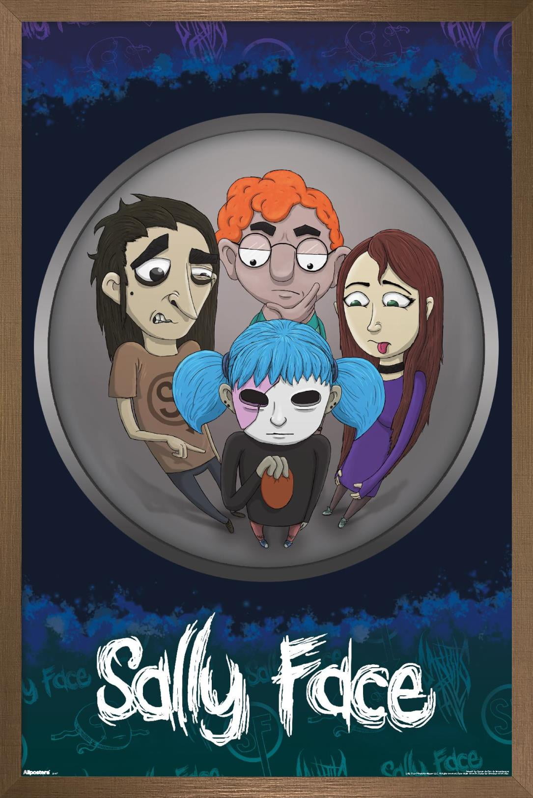Sally Face - Fisheye Wall Poster, 22.375" x 34" Framed - Walmart.com