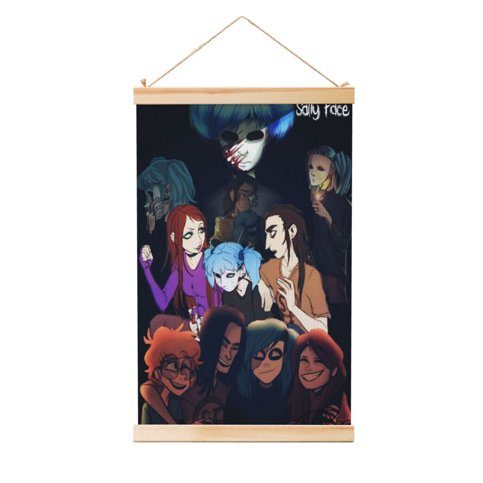 Sally Face Poster Canvas Wooden Shaft Hanging Poster Home Decor ...
