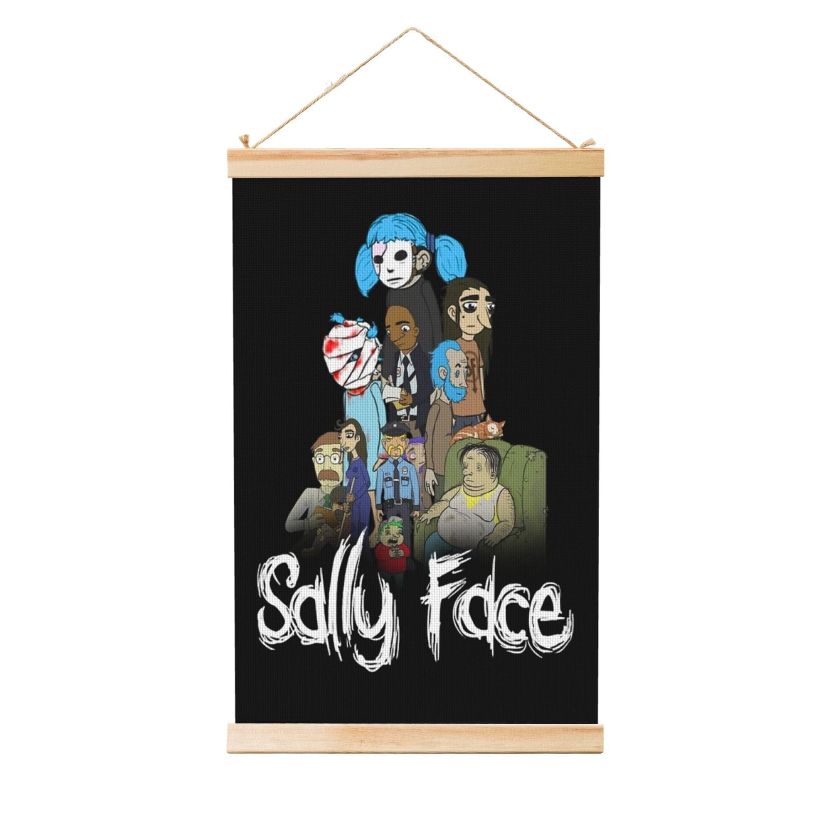 Sally Face Poster Canvas Wooden Shaft Hanging Poster Home Decor ...