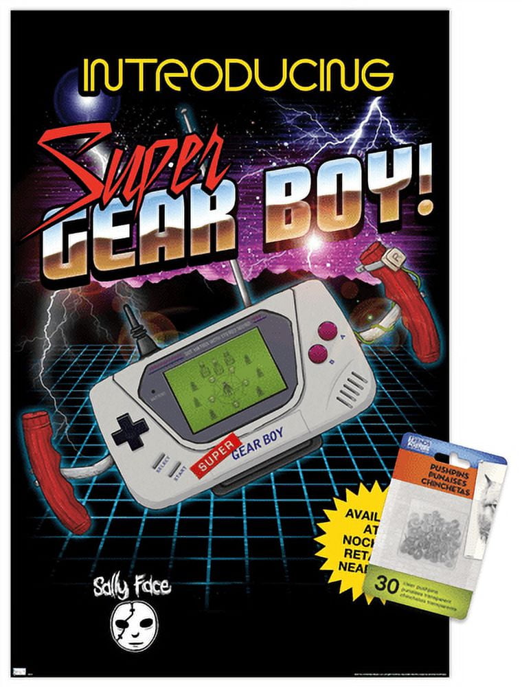 Sally Face - Super Gear Boy Wall Poster with Push Pins, 14.725" x 22. ...