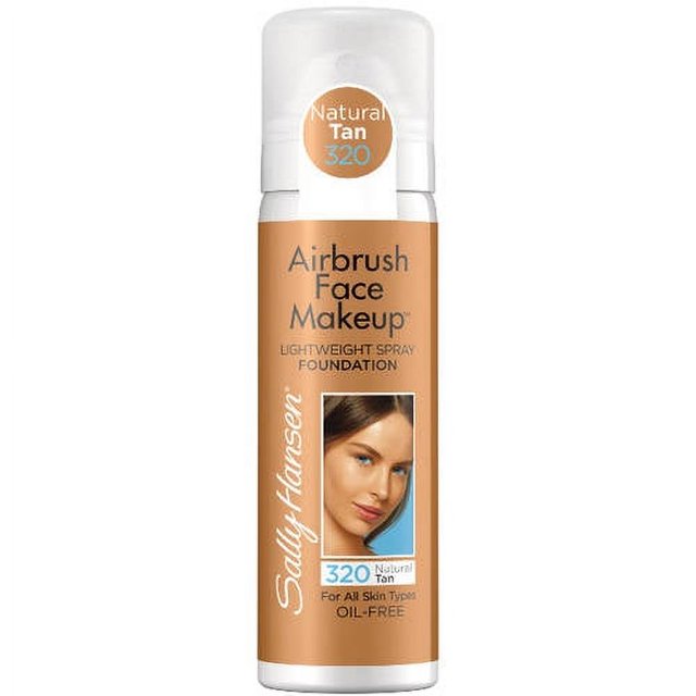 Sally Hansen Airbrush Face Makeup Foundation, Natural Tan, 1 oz ...